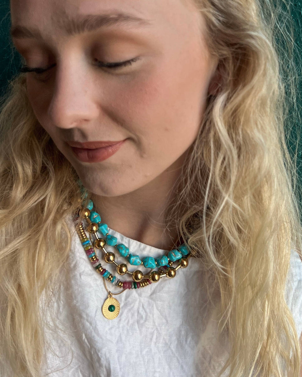 Marie Stone Medallion Pendant Necklace || Choose Color – Creative Women ...
