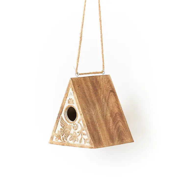 Hand Carved Aashiyana Hanging Wood Birdhouse – Creative Women of the World